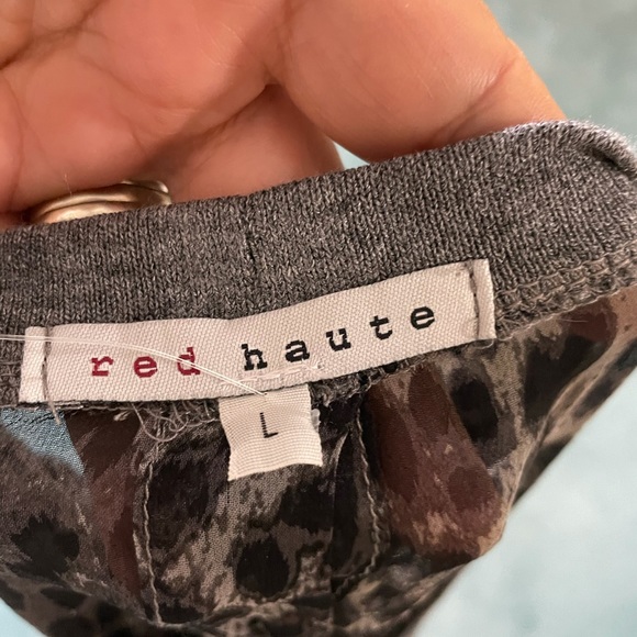 Red Haute | Tops | Nwt Red Haute Grey Leopard Sheer Blouse | Poshmark